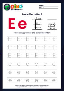 Trace the Letter E - Free Printable Worksheets | free Flashcards | Free ...