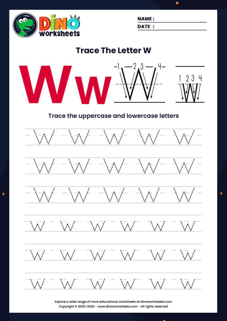 Trace the Letter W - Free Printable Worksheets | free Flashcards | Free ...
