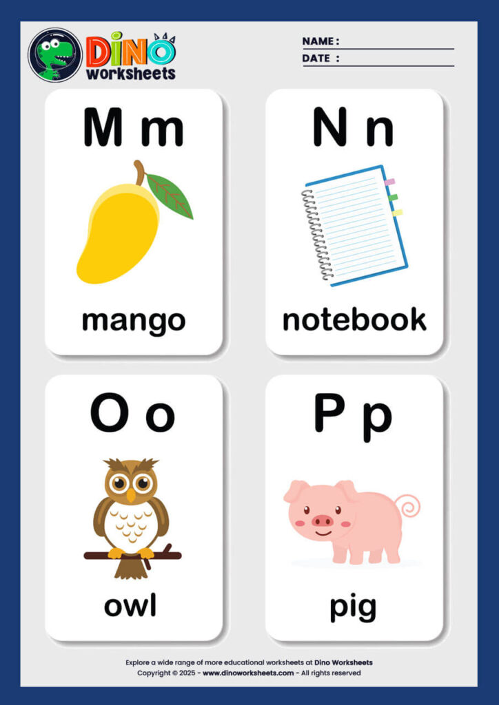 Alphabets M - P Flashcards - Free Printable Worksheets | free ...