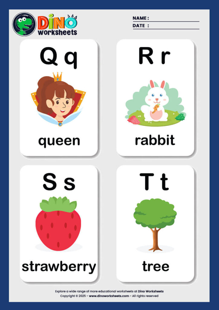 Alphabets Q - T Flashcards - Free Printable Worksheets | free ...
