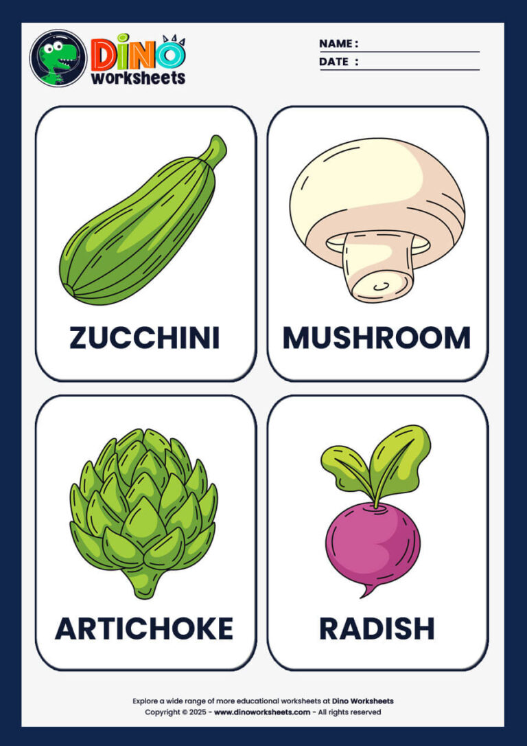 Vegetables Flashcards Set 5 - Free Printable Worksheets | free ...