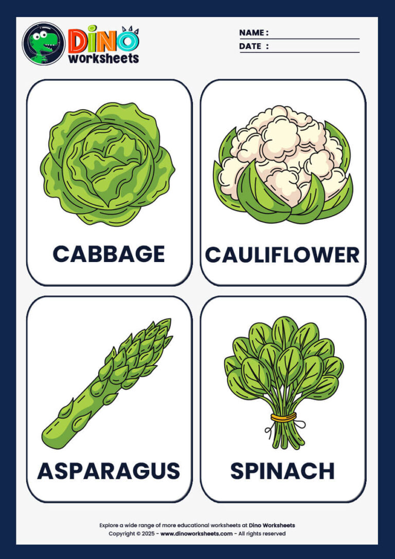 Vegetables Flashcards Set 6 - Free Printable Worksheets | free ...